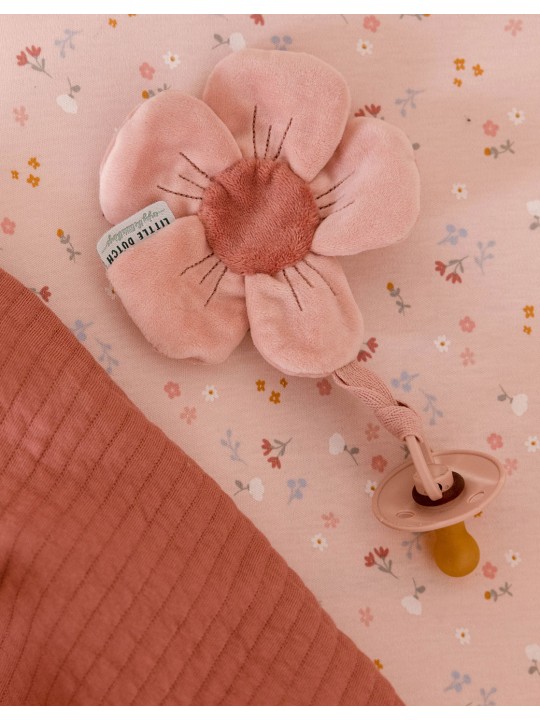 Attache tétine fleur rose Flowers & Butterflies, Little Dutch | Inelle